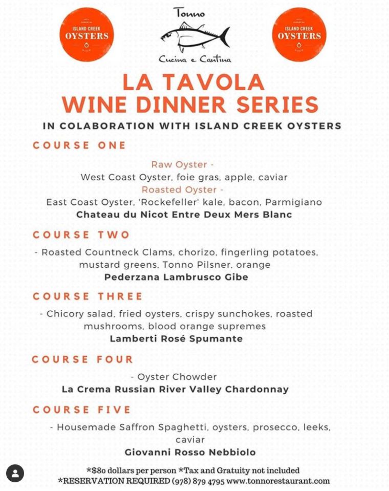 TONNO GLOUCESTER 🎉 MENU REVEAL 🎉 La Tavola (the Table) Wine Dinner ...